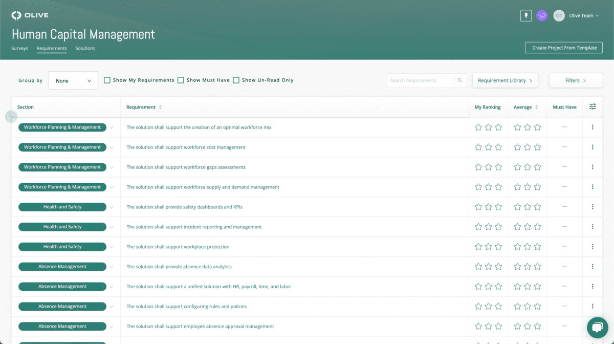 RFP Templates | Olive Technologies
